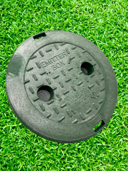 6 1/2" Round Irrigation Emitter Box Cover - Green